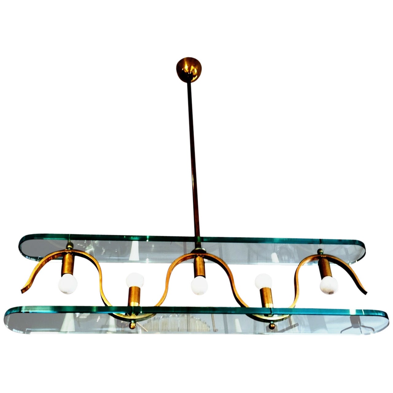 1940s Ceiling Light in the Style of Gio Ponti For Sale at 1stDibs