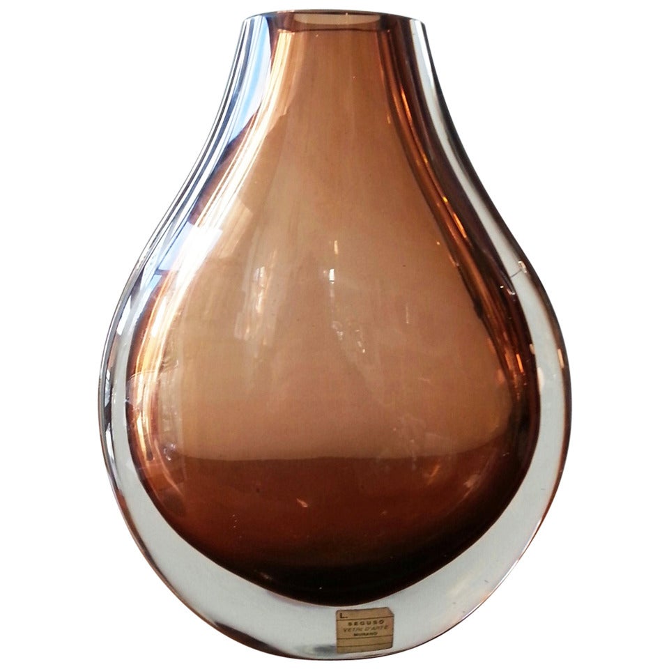 1950's Flavio Poli Sommerso Vase for Seguso Vase For Sale at 1stDibs