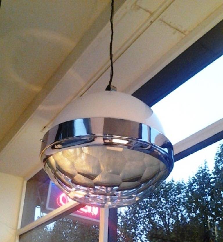 1960s Perspex and Vetro Diamante, Ceiling Light at 1stDibs