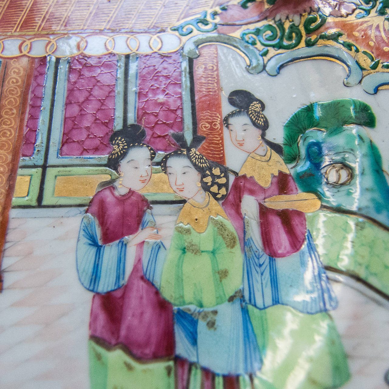 Fine Chinese Export Canton Porcelain Plate at 1stDibs