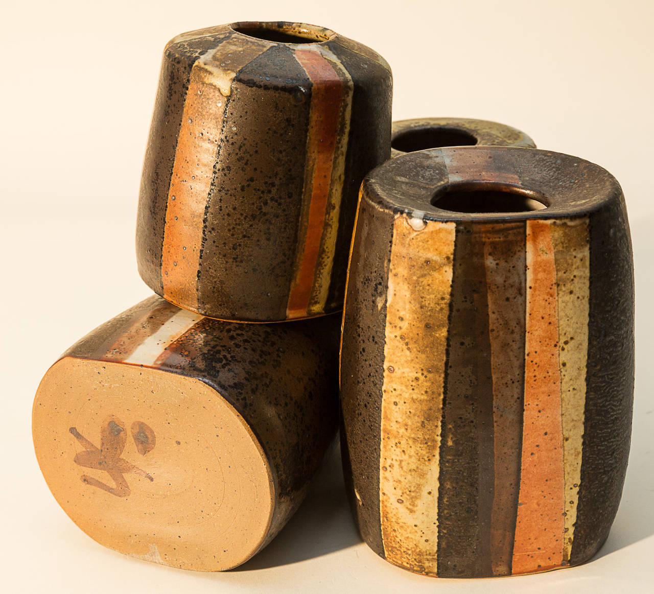 Four Studio Pottery Vases by Krause Clive and Helga at 1stDibs