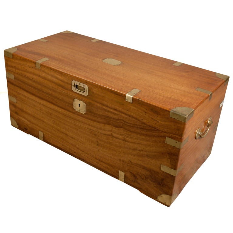 Late 19th C. British Campaign Camphor Wood Sea Chest at 1stDibs