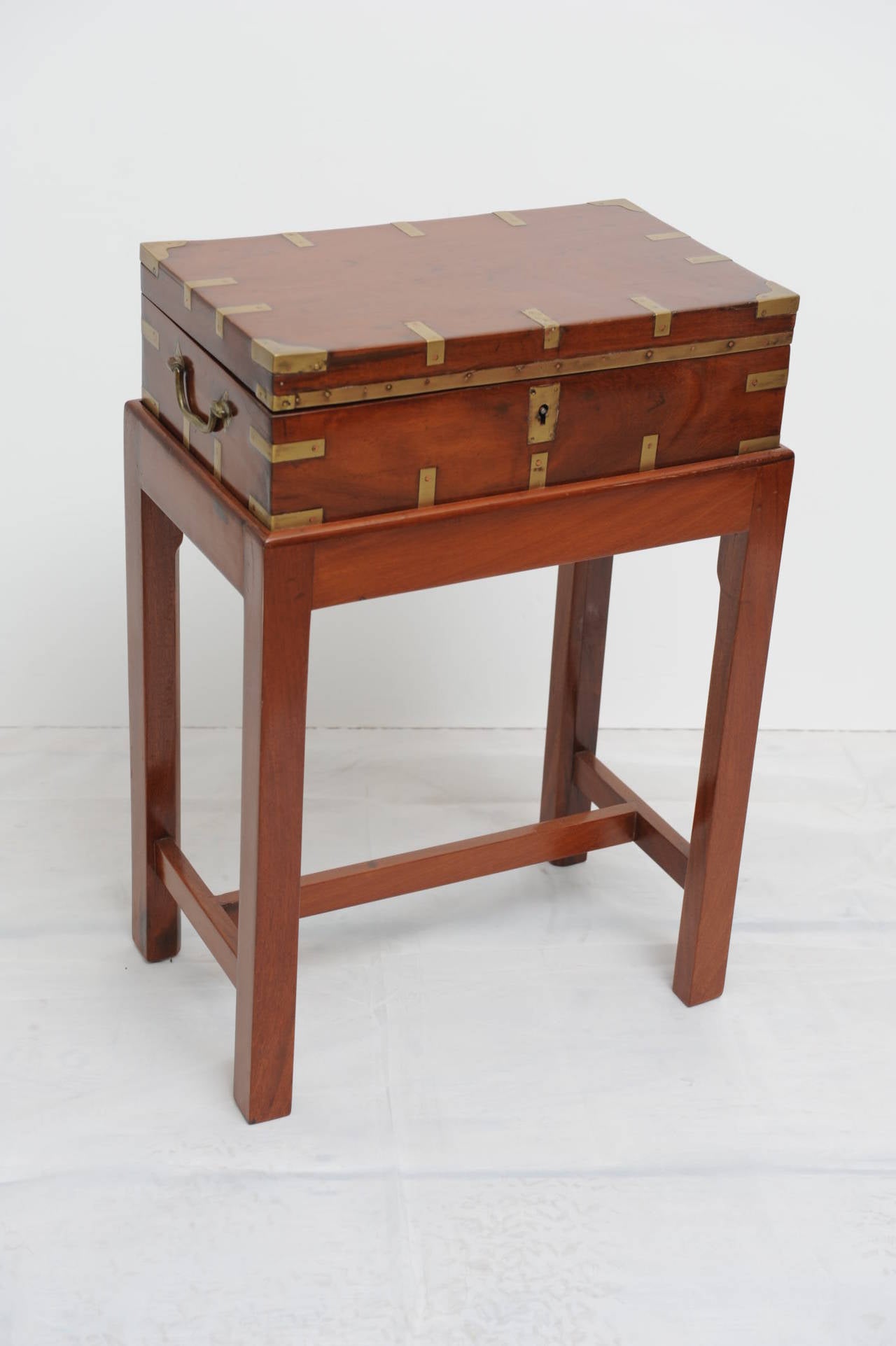 Late 19th Century British Campaign Mahogany Officer's Chest on Custom ...