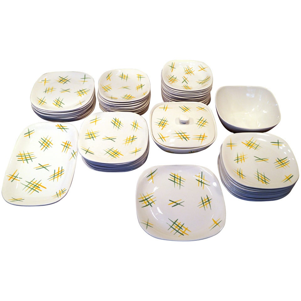 Complete Dinnerware Set By K and G Luneville, France, circa 1960 at 1stDibs