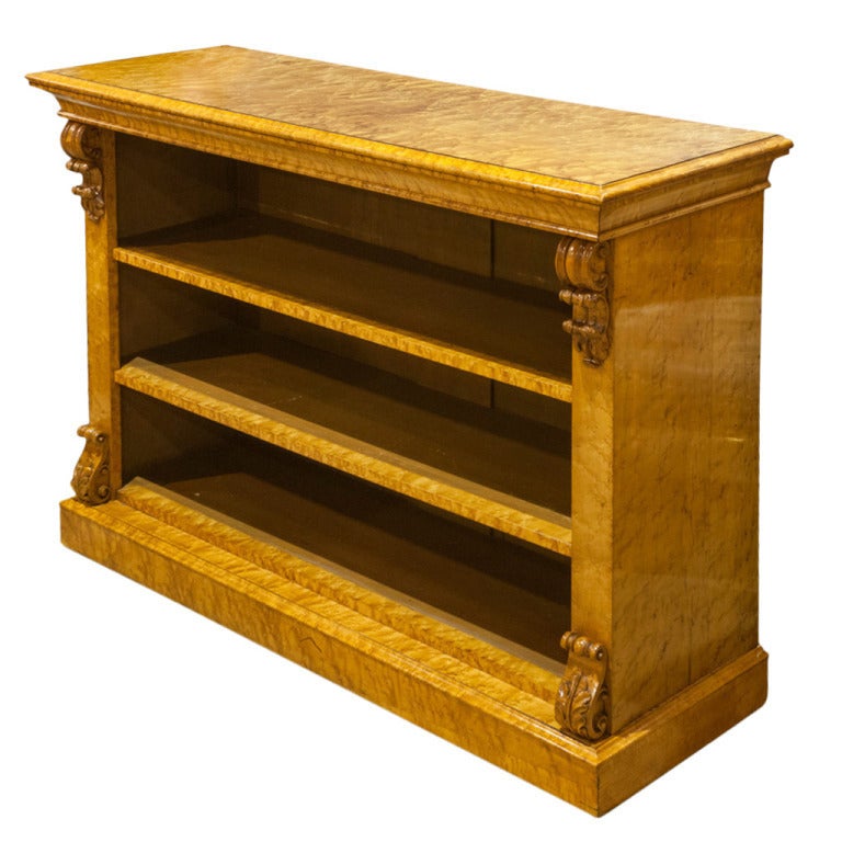 Bird's-Eye Maple Open Bookcase at 1stDibs