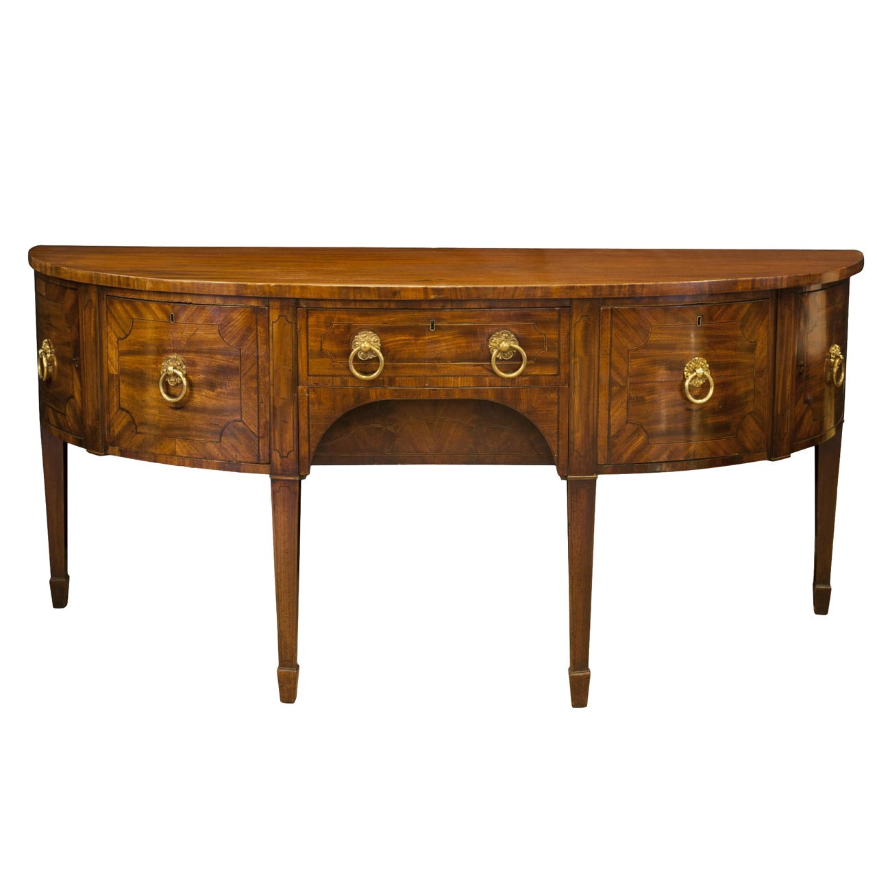 Georgian Mahogany Hepplewhite Demilune Sideboard at 1stDibs