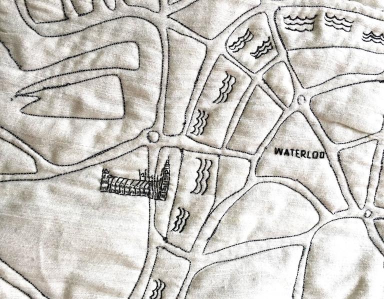 Ekta Kaul - Customisable embroidered textile map: London at 1stDibs