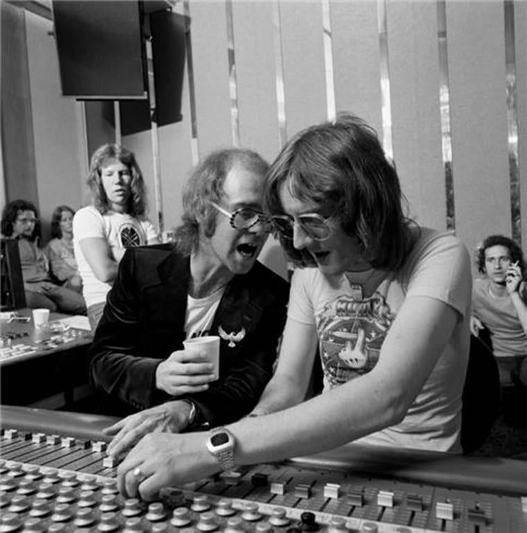 Terry O'Neill - Elton John and Gus Dudgeon in the Studio For Sale at ...