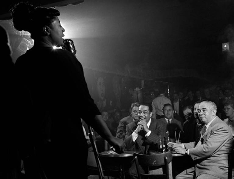 Herman Leonard - Ella Fitzgerald Singing to Duke Ellington, Downbeat ...