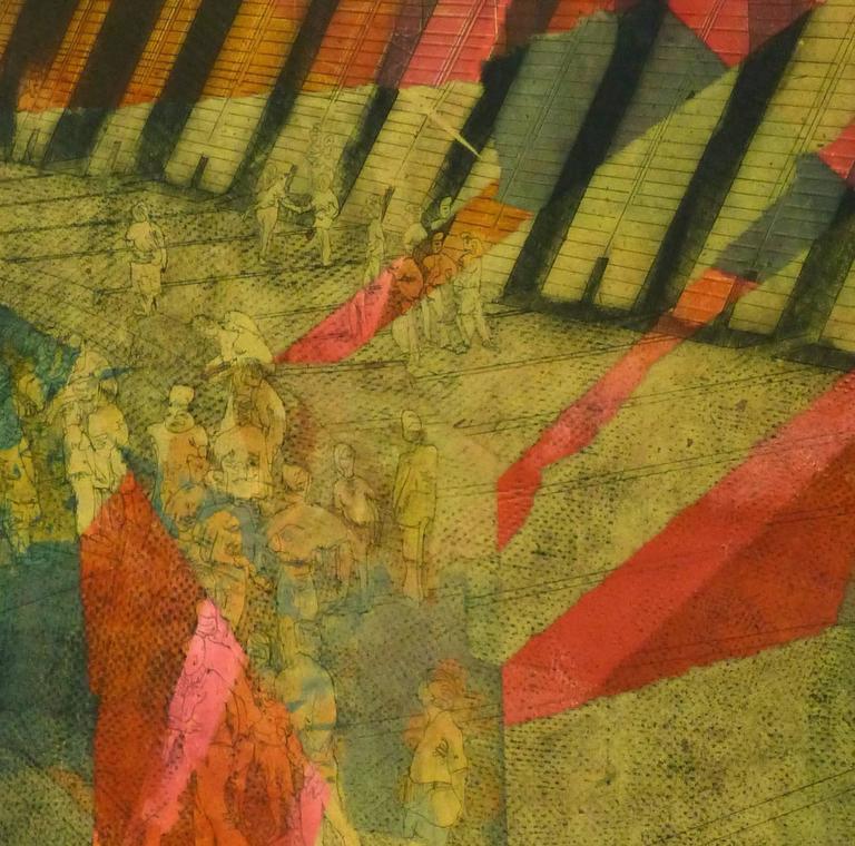 Kismine Varner - American Acrylic Modern Art- Green and Hues of Red ...