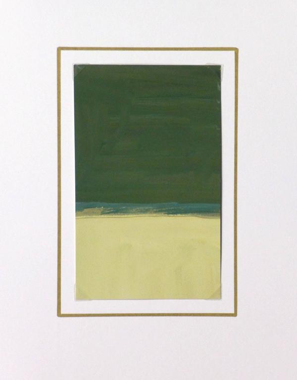 Unknown - Sandy Yellow and Sea Green Acrylic Abstract Painting at 1stDibs