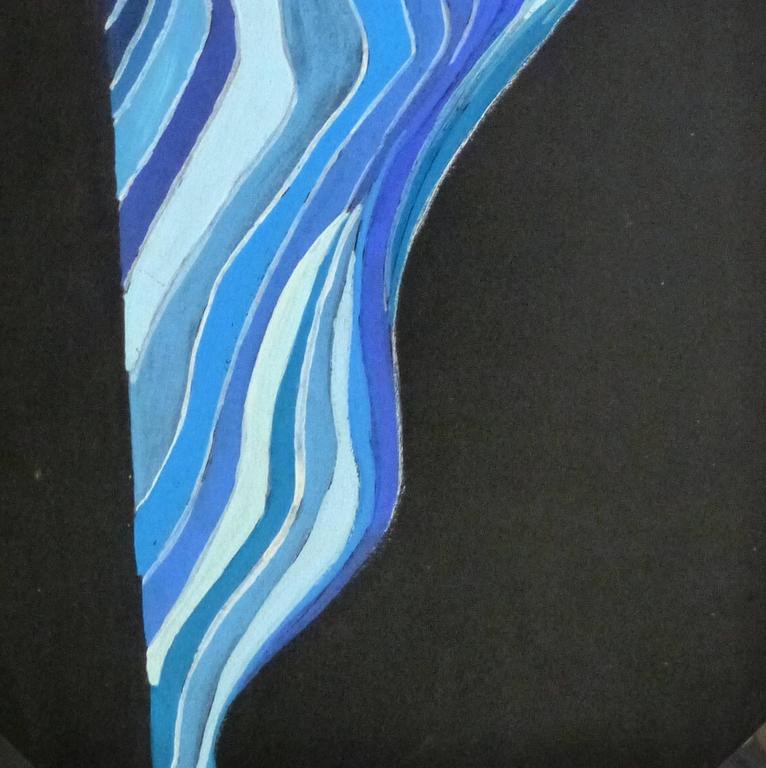 Unknown - French Abstract - Aqua Profile For Sale at 1stDibs