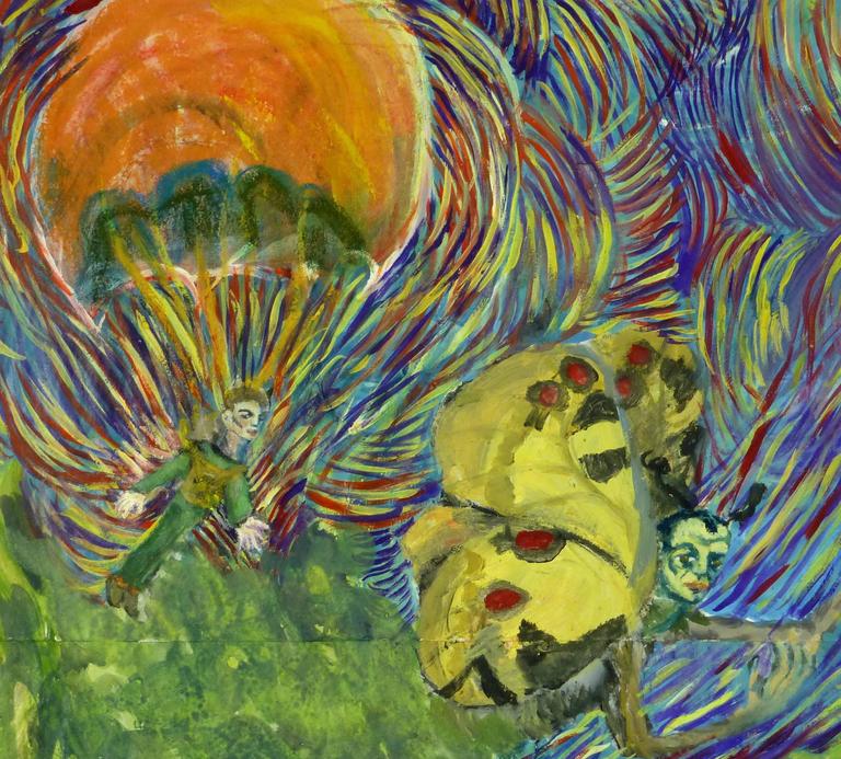 Unknown - Colorful Surrealist Dreamscape For Sale at 1stDibs