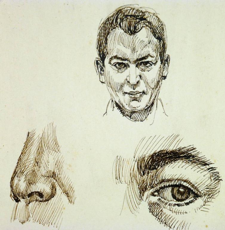 Unknown - Drawing of Facial Details For Sale at 1stDibs