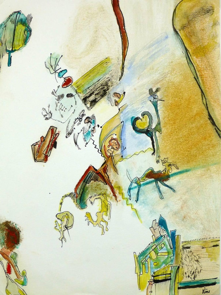 Jorge Miton - Dreamy Surrealistic Drawing For Sale at 1stDibs