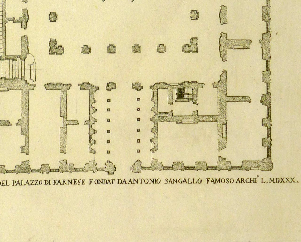 Giacomo Rossi - Antique Floor Plan of Farnese Palace Italy at 1stDibs