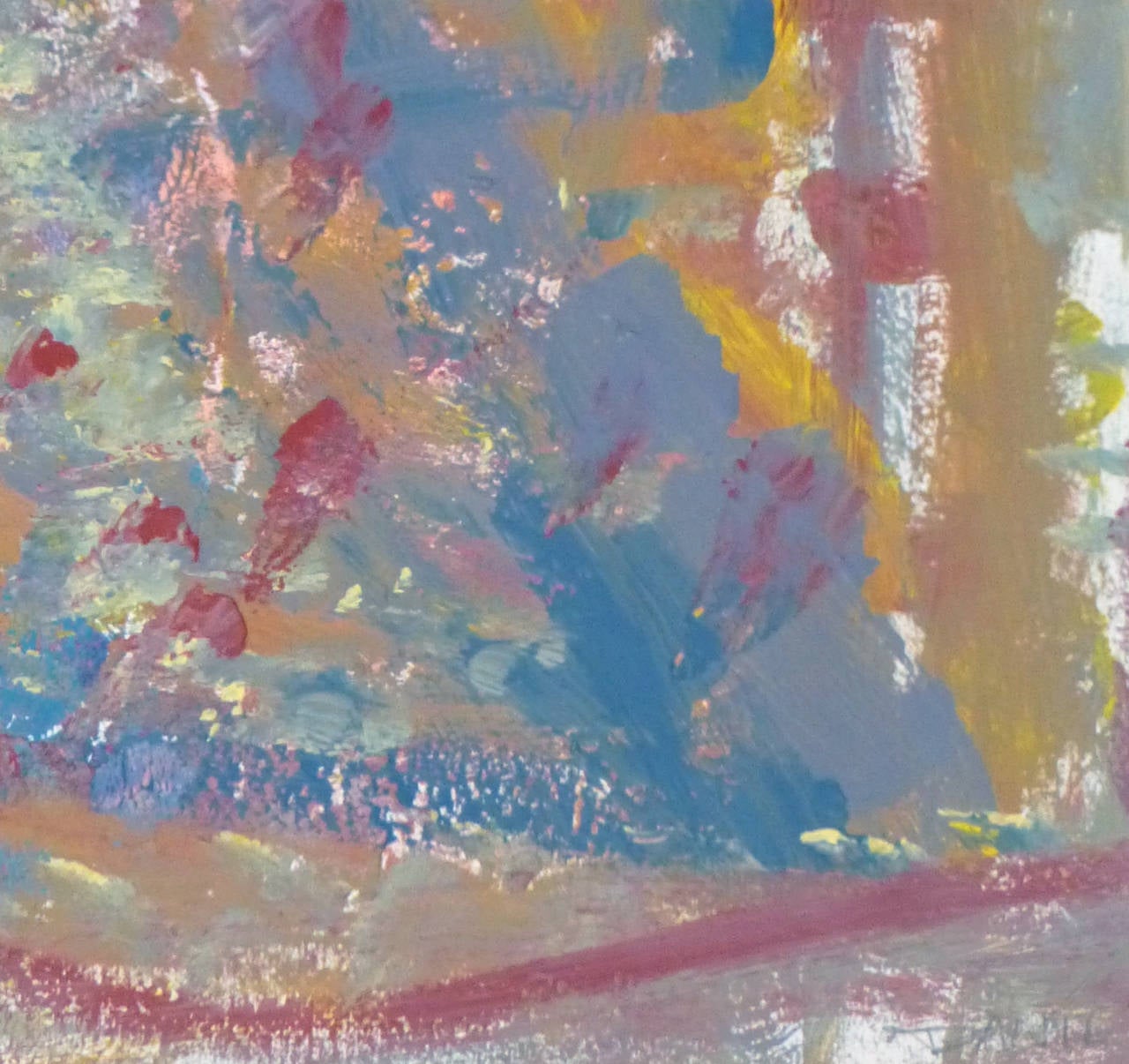 Unknown - Abstract French Acrylic Painting at 1stDibs