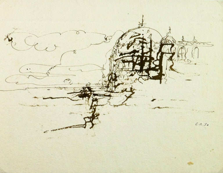 Unknown - Seascape Ink Wash For Sale at 1stDibs