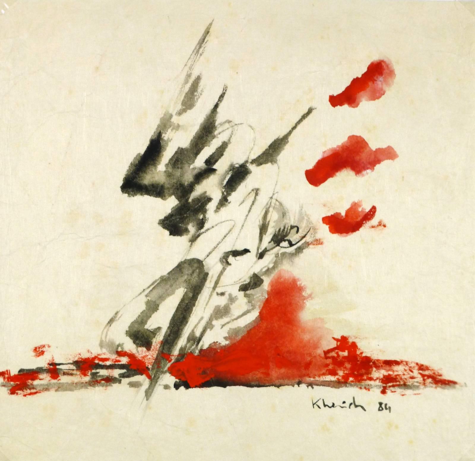 Unknown - Red and Black Abstract For Sale at 1stDibs