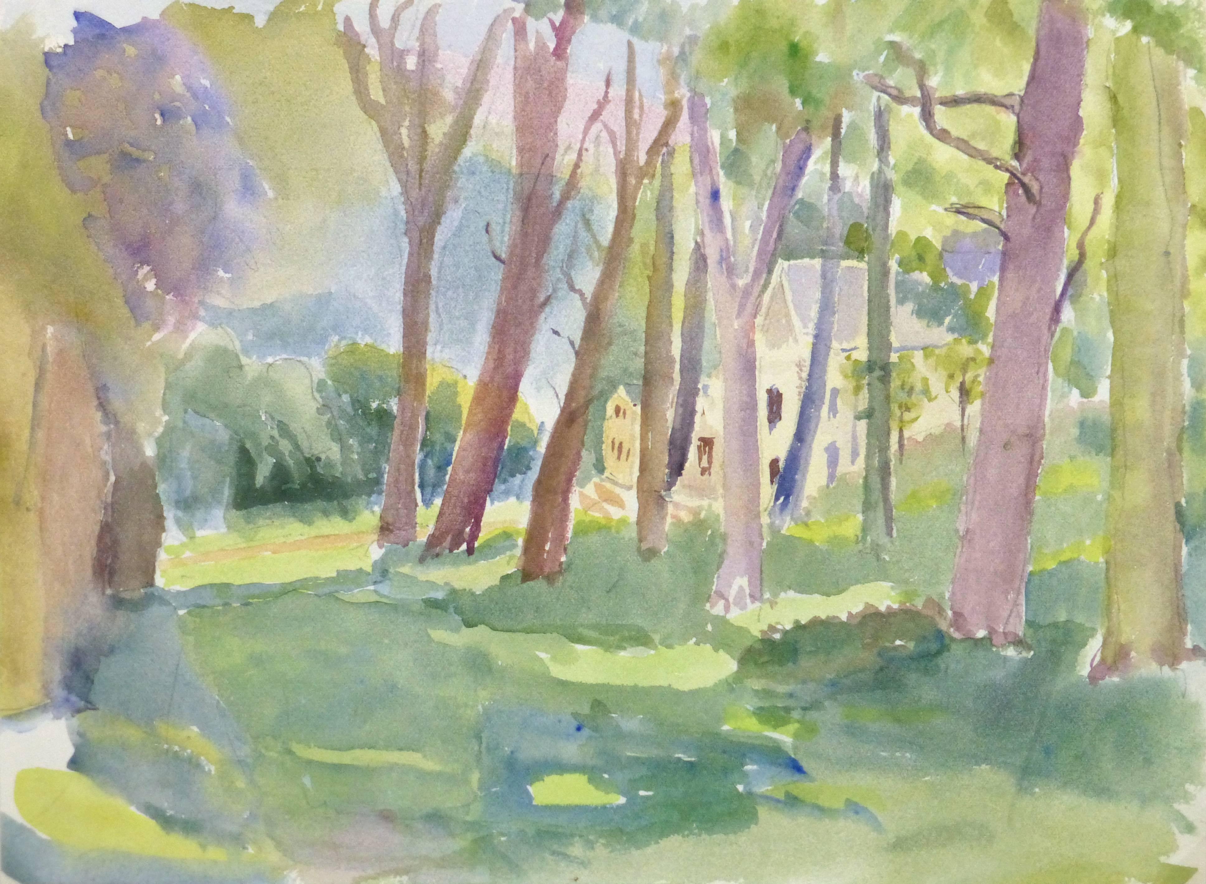 M. Powell - English Watercolor Landscape - Sheltered at 1stDibs