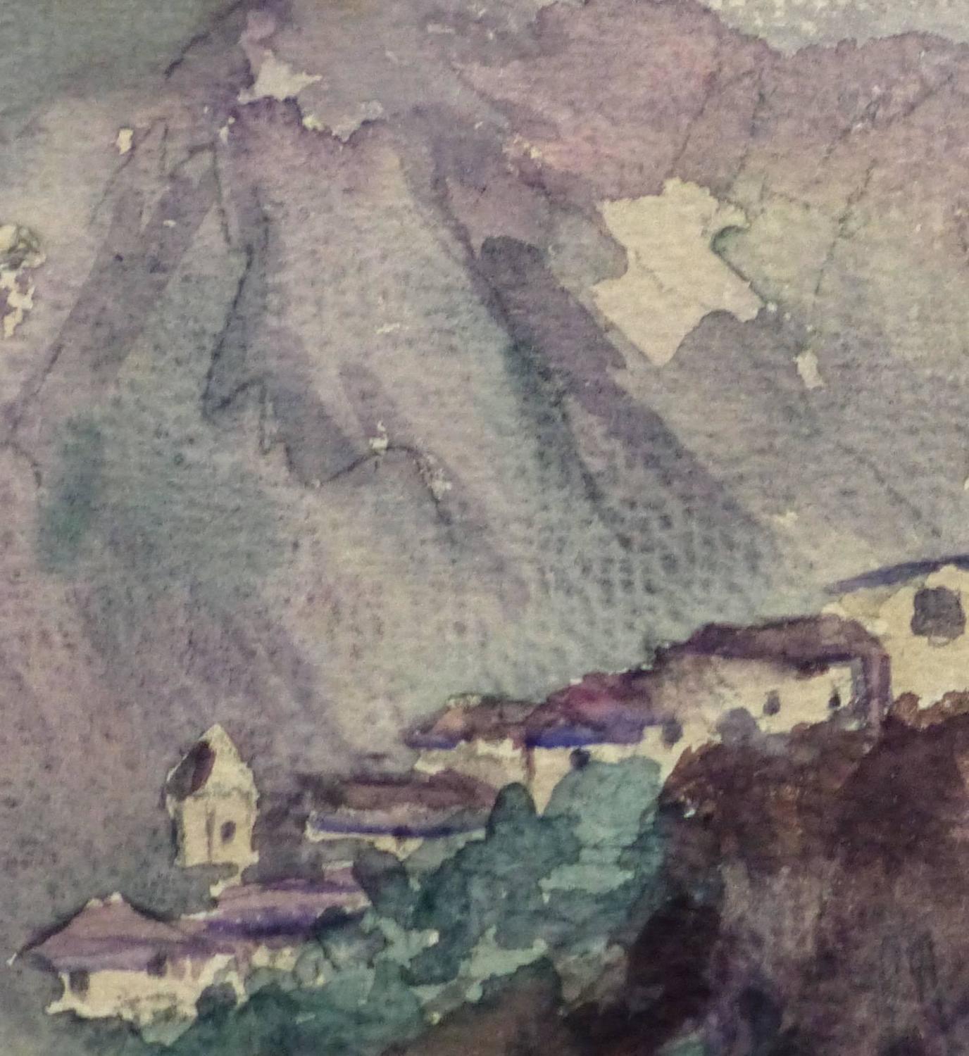 M. Kesseler - Vintage French Watercolor Landscape - Andorra For Sale at ...