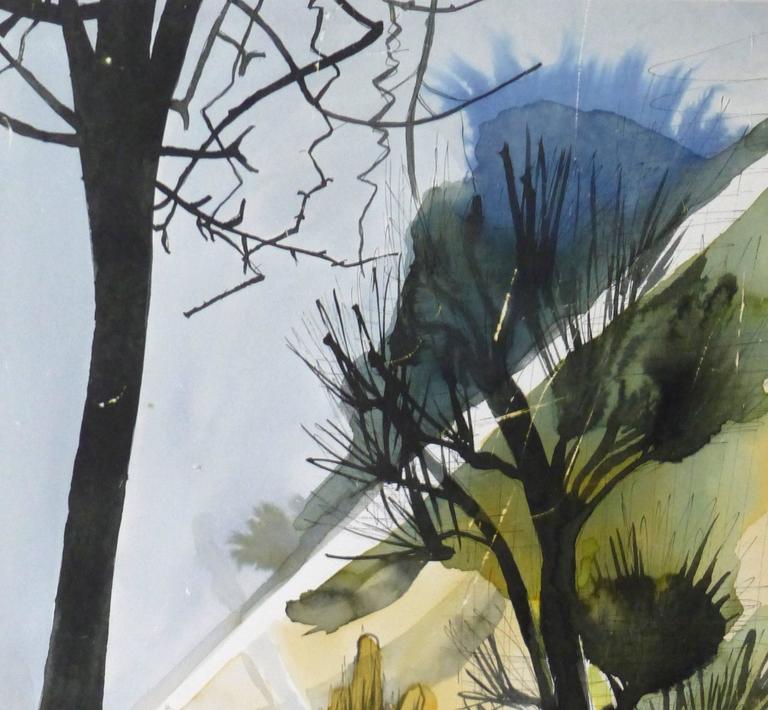 Unknown - Abstract Pen and Ink Landscape For Sale at 1stdibs