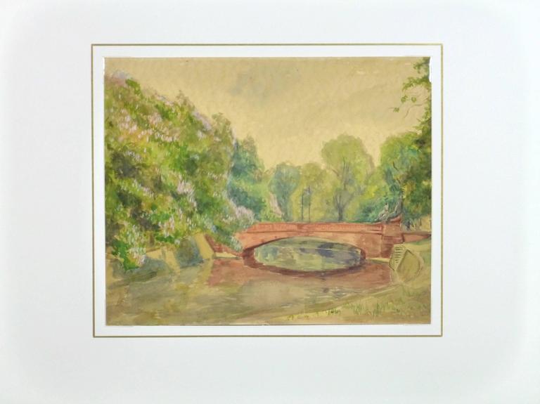 Werner Bell - Vintage Watercolor Landscape - Tranquil Retreat For Sale ...