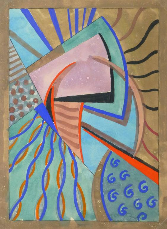 Unknown - French Abstract - Poignant Patterns, Painting For Sale at 1stdibs