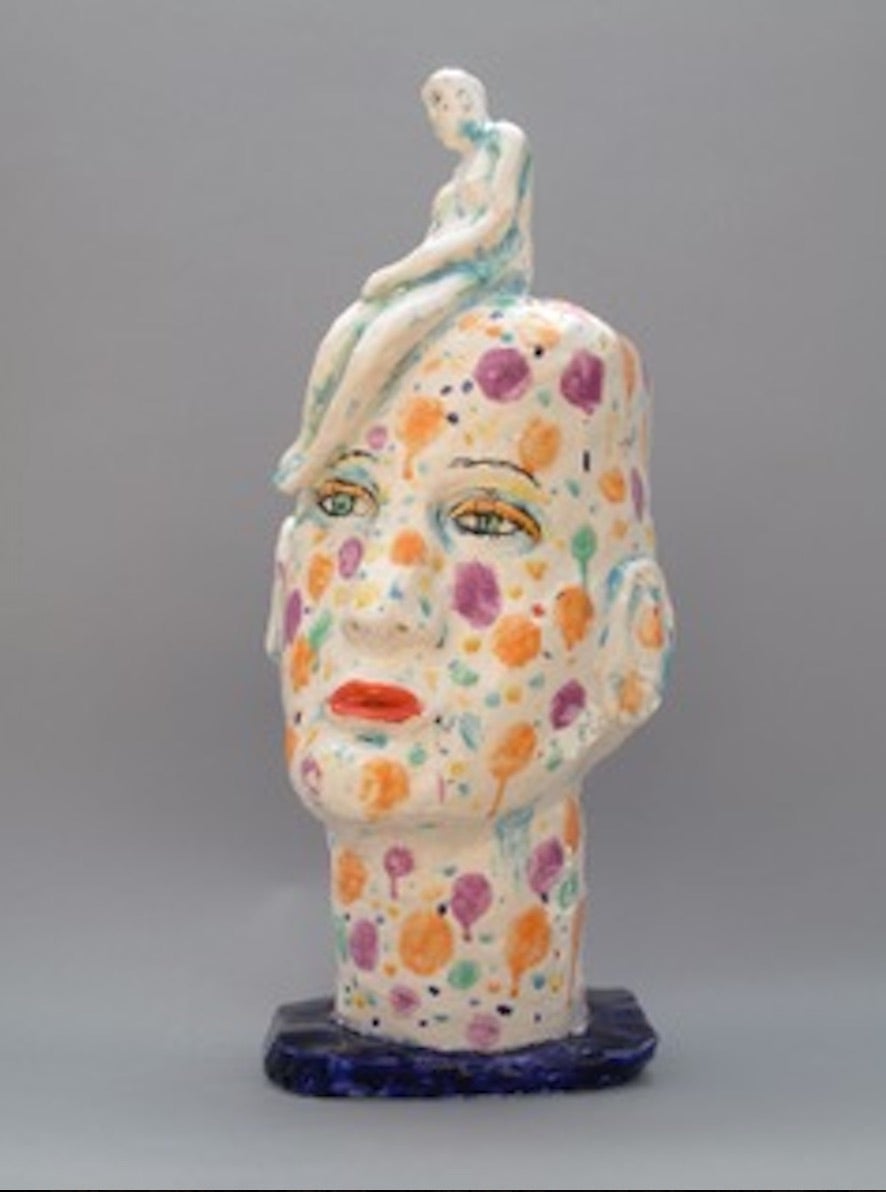 Kevin Snipes - Mask by Kevin Snipes, Abstract Ceramic Form with Multi ...