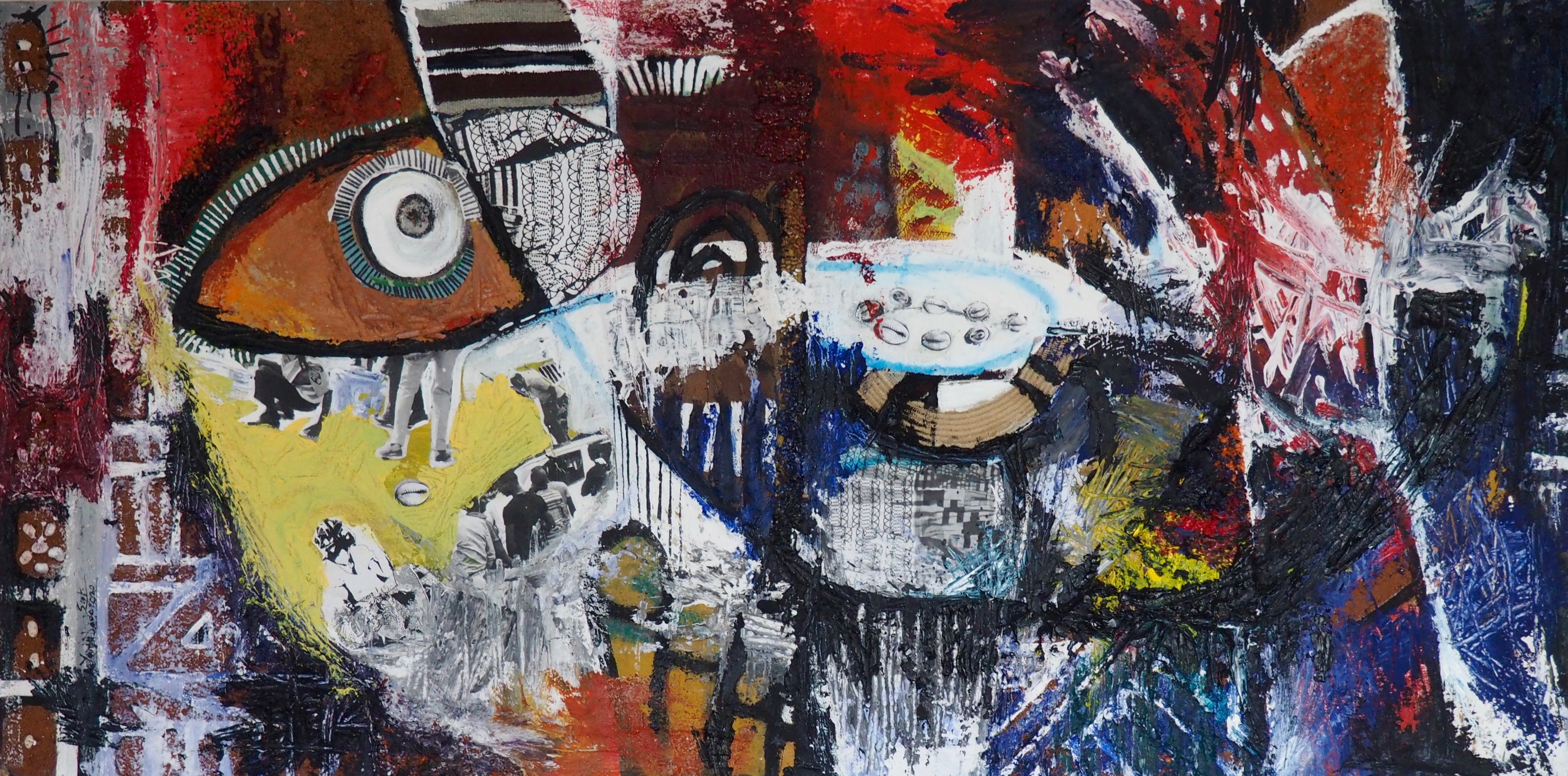 Olayanju Dada - Akoto, Contemporary Abstract African Mixed media ...