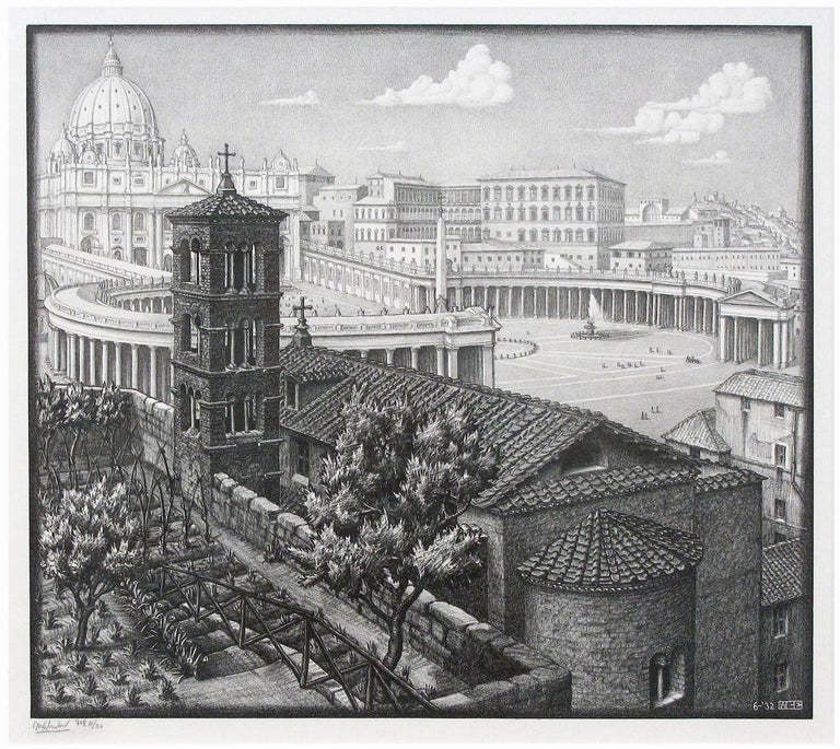 M.C. Escher - San Michele, Rome For Sale at 1stDibs | mc escher landscape