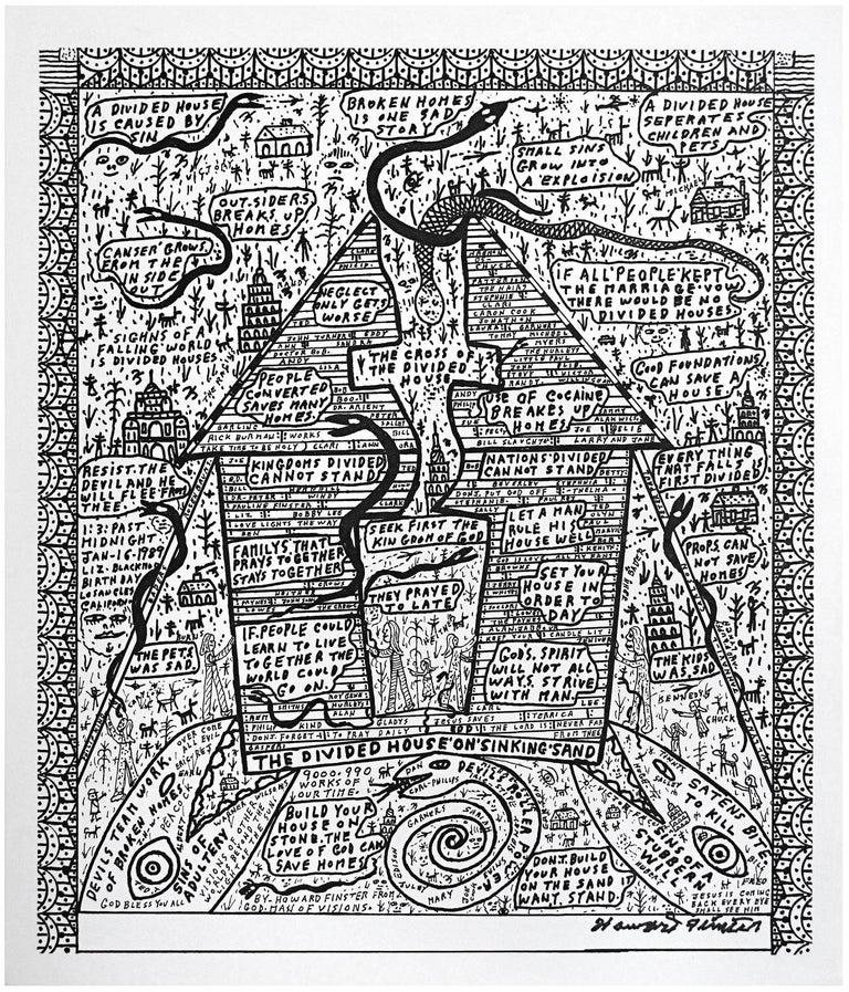 Howard Finster - A House Divided at 1stDibs | howard finster prints