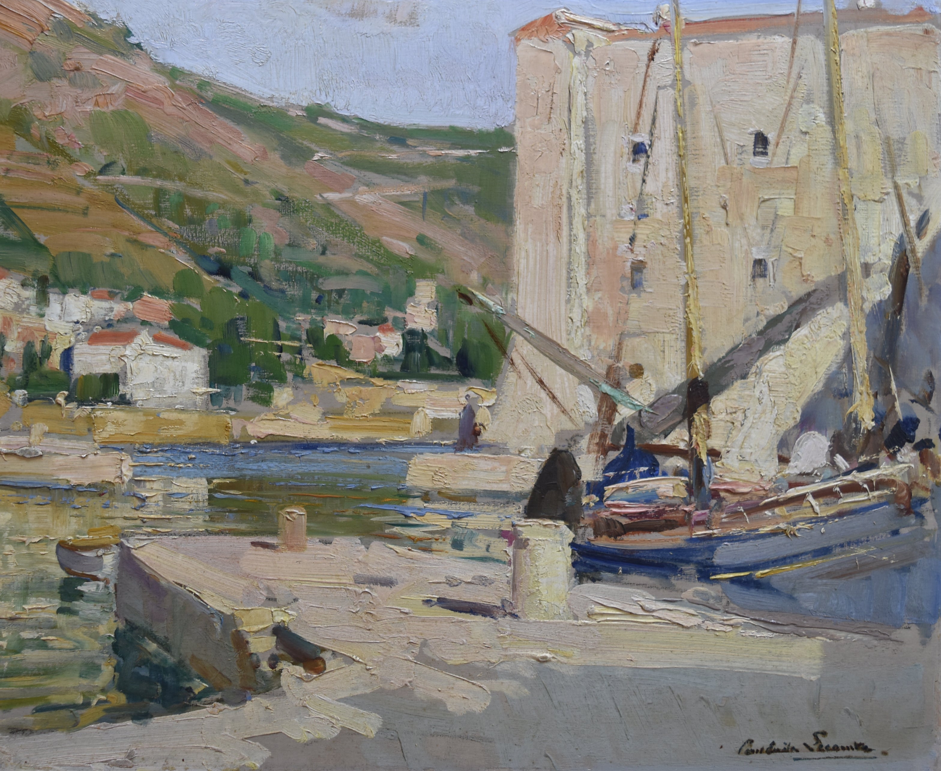 Paul Emile Lecomte - Paul Emile Lecomte (1877-1950) A river landscape ...