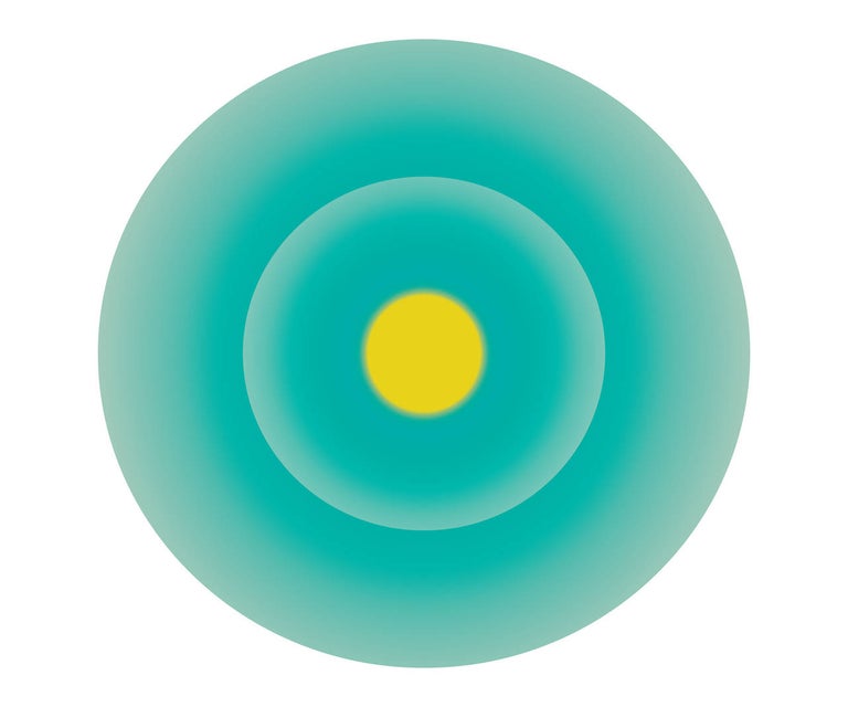 Ruth Adler - Turquoise Green Circle with Yellow Center For Sale at 1stDibs