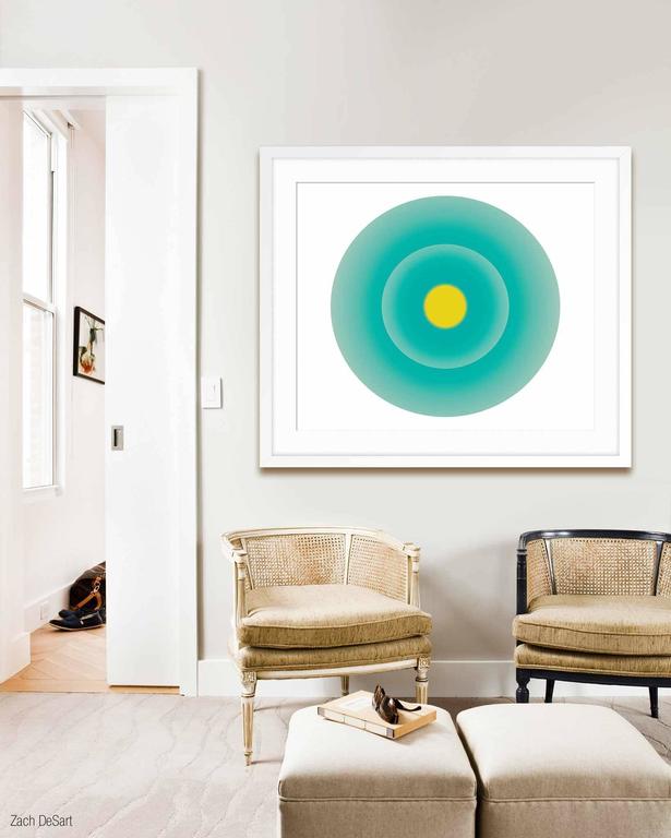Ruth Adler - Turquoise Green Circle with Yellow Center For Sale at 1stDibs