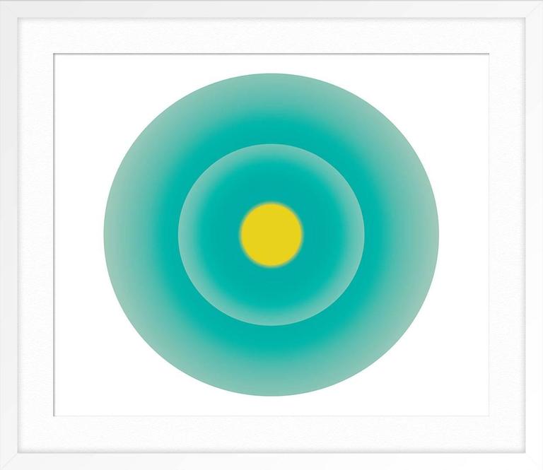 Ruth Adler - Turquoise Green Circle with Yellow Center For Sale at 1stDibs