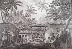 John Webber - "A Dance in Otaheite" (Tahiti), Engraving from Captain ...