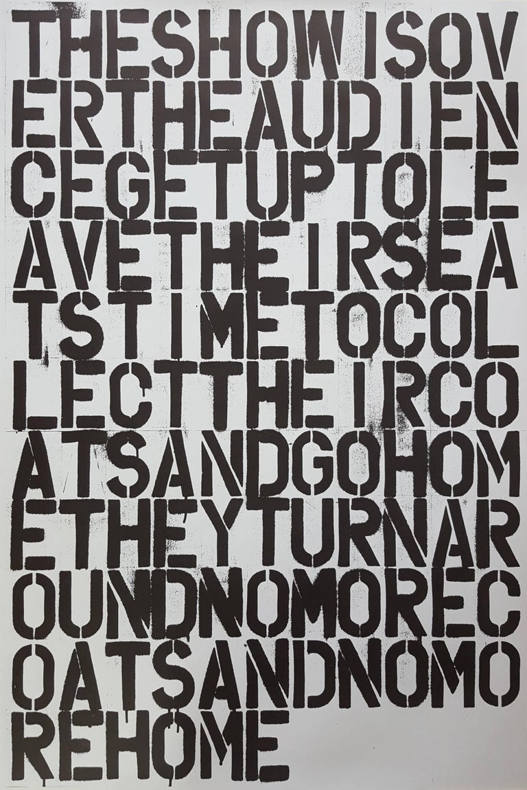Christopher Wool - Untitled (The Show is Over) For Sale at 1stDibs
