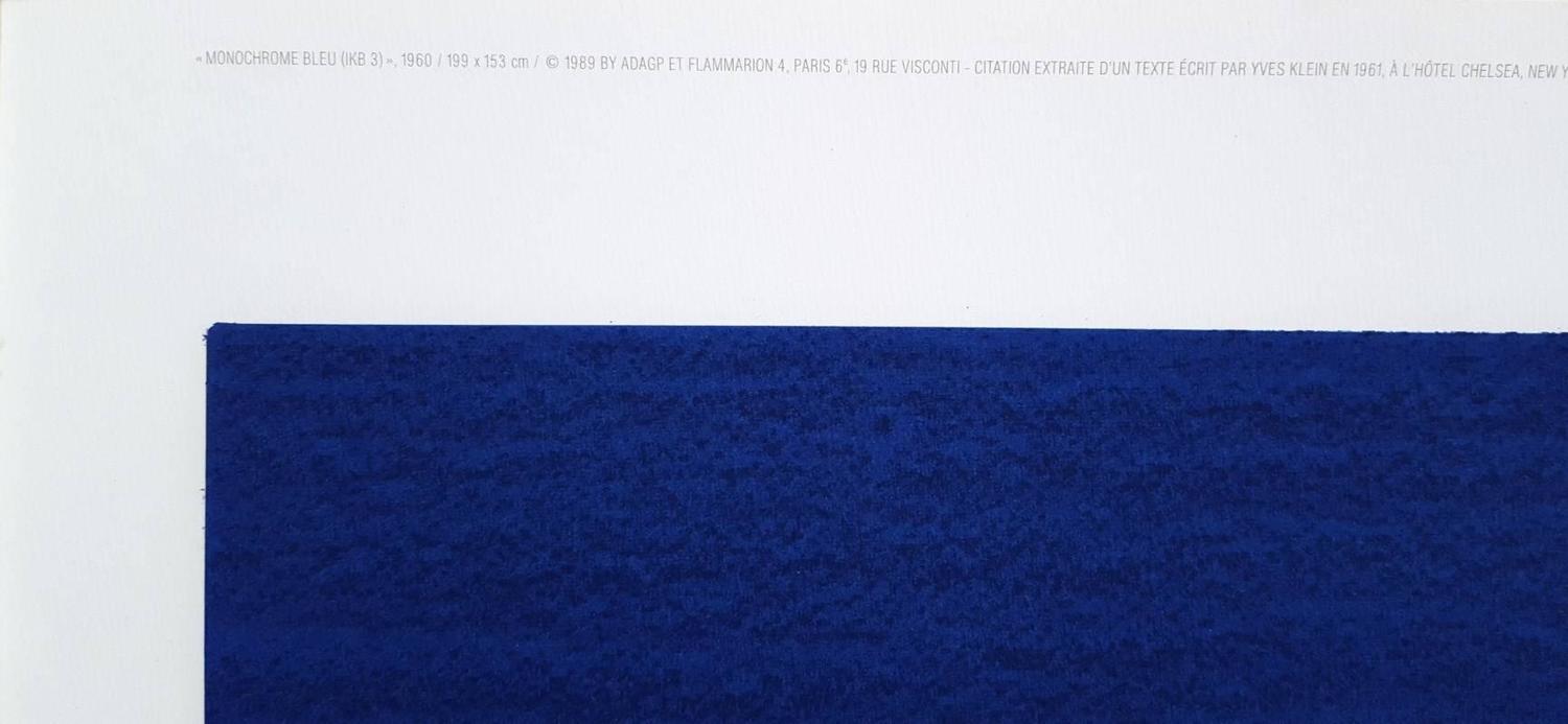 Yves Klein - Monochrome Bleu (IKB 3) For Sale at 1stdibs
