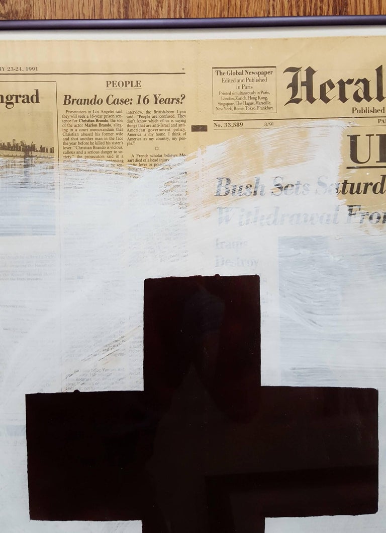 Robert Longo - Maroon Cross on White, Painting For Sale at 1stdibs