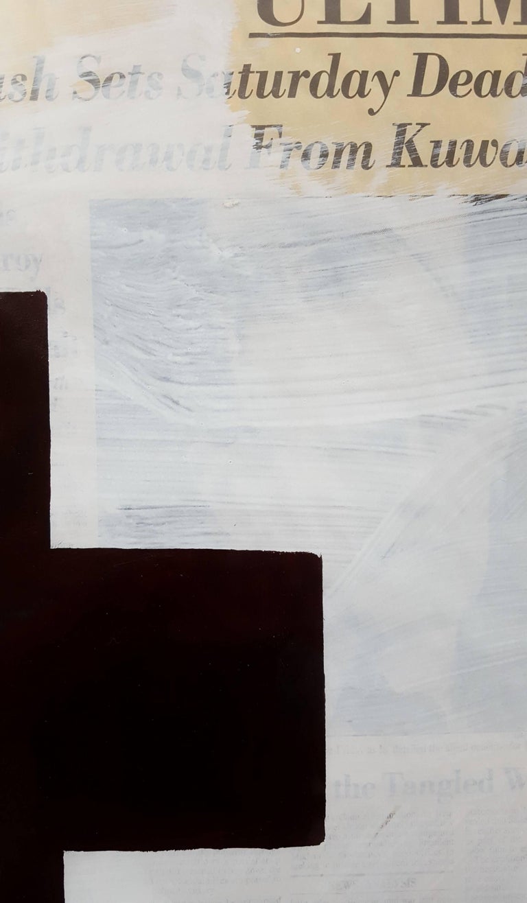 Robert Longo - Maroon Cross on White at 1stDibs