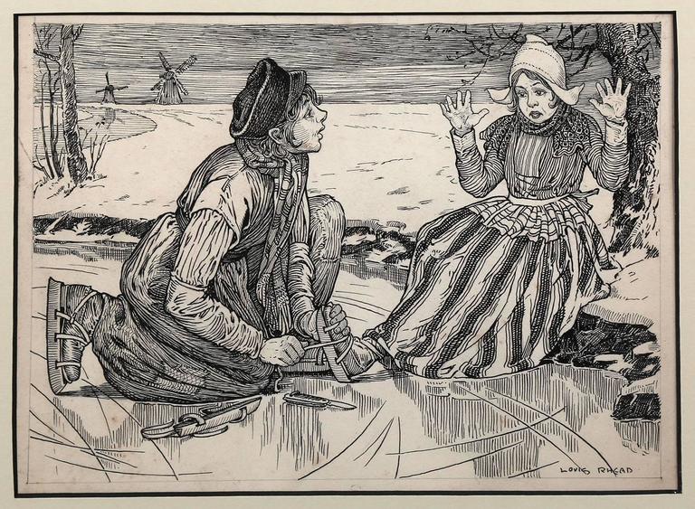 Louis Rhead - Pair from Hans Brinker or the Silver Skates For Sale at ...
