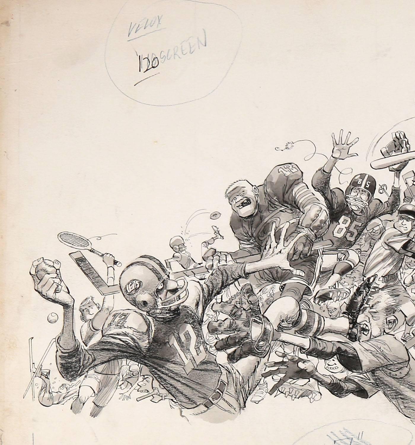 Jack Davis - Humorous Published Sports Illustration at 1stDibs | jack ...
