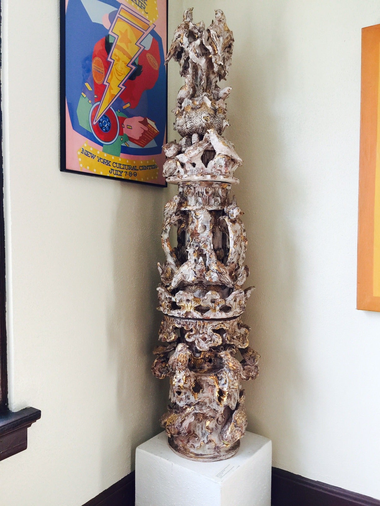 Thomas McCanna - "Totem Fantasy with Birds" Fountain For Sale at 1stDibs