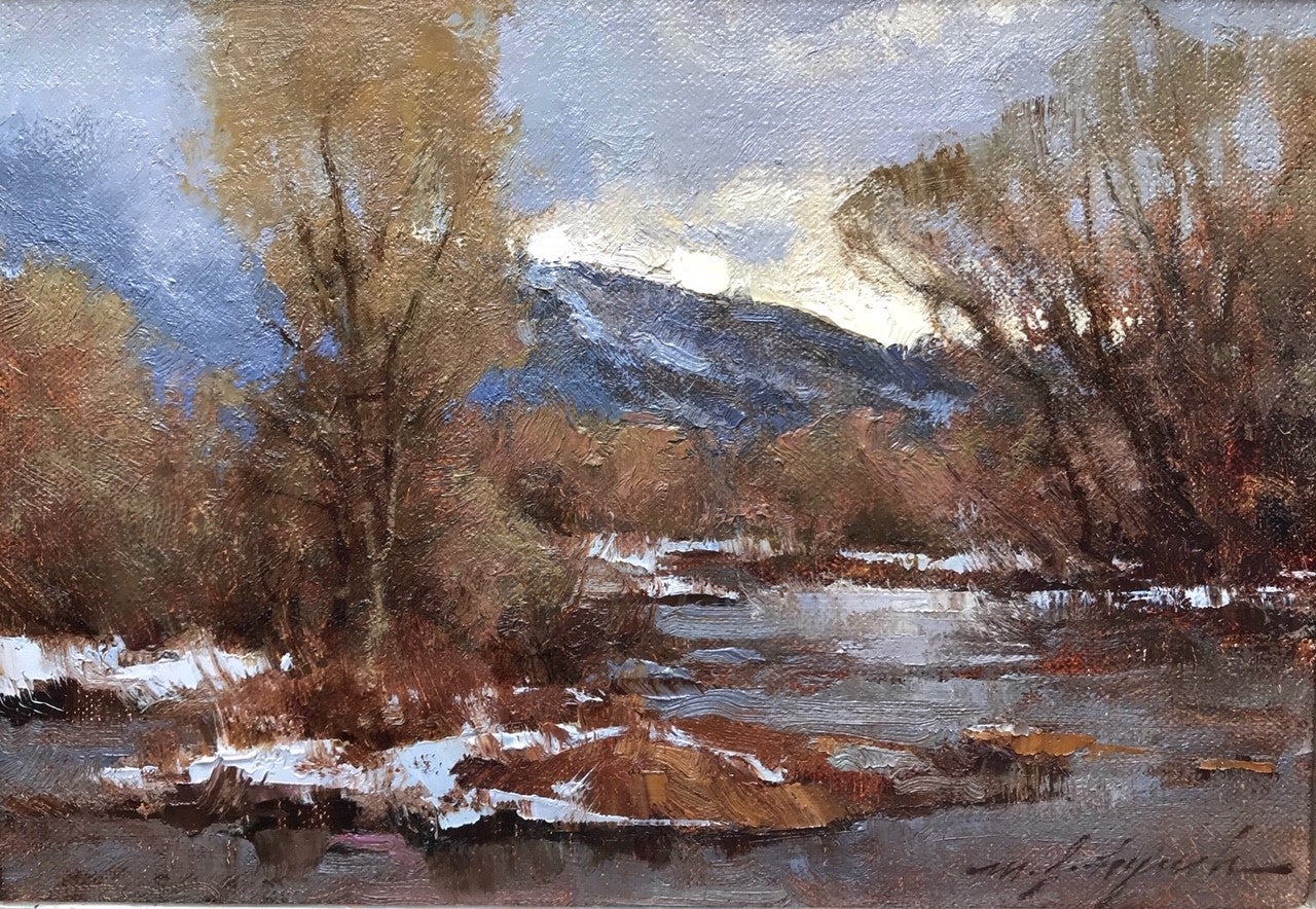 Michael J. Lynch - "Platte River Overcast" Oil Painting For Sale at 1stDibs
