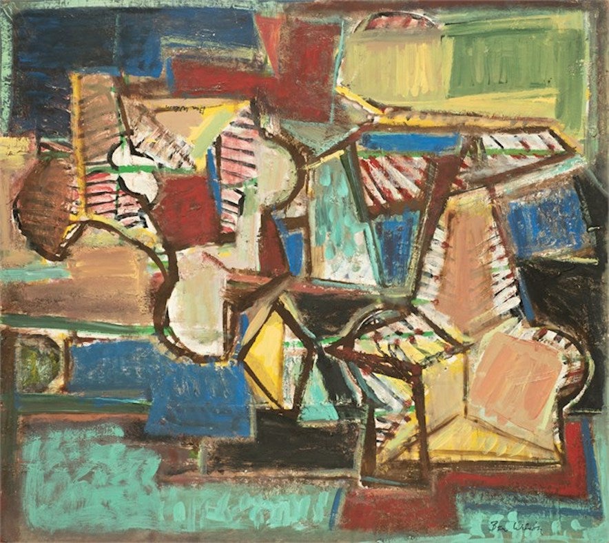 Gustav Friedmann - Abstract Expressionist Landscape Painting, Circa ...