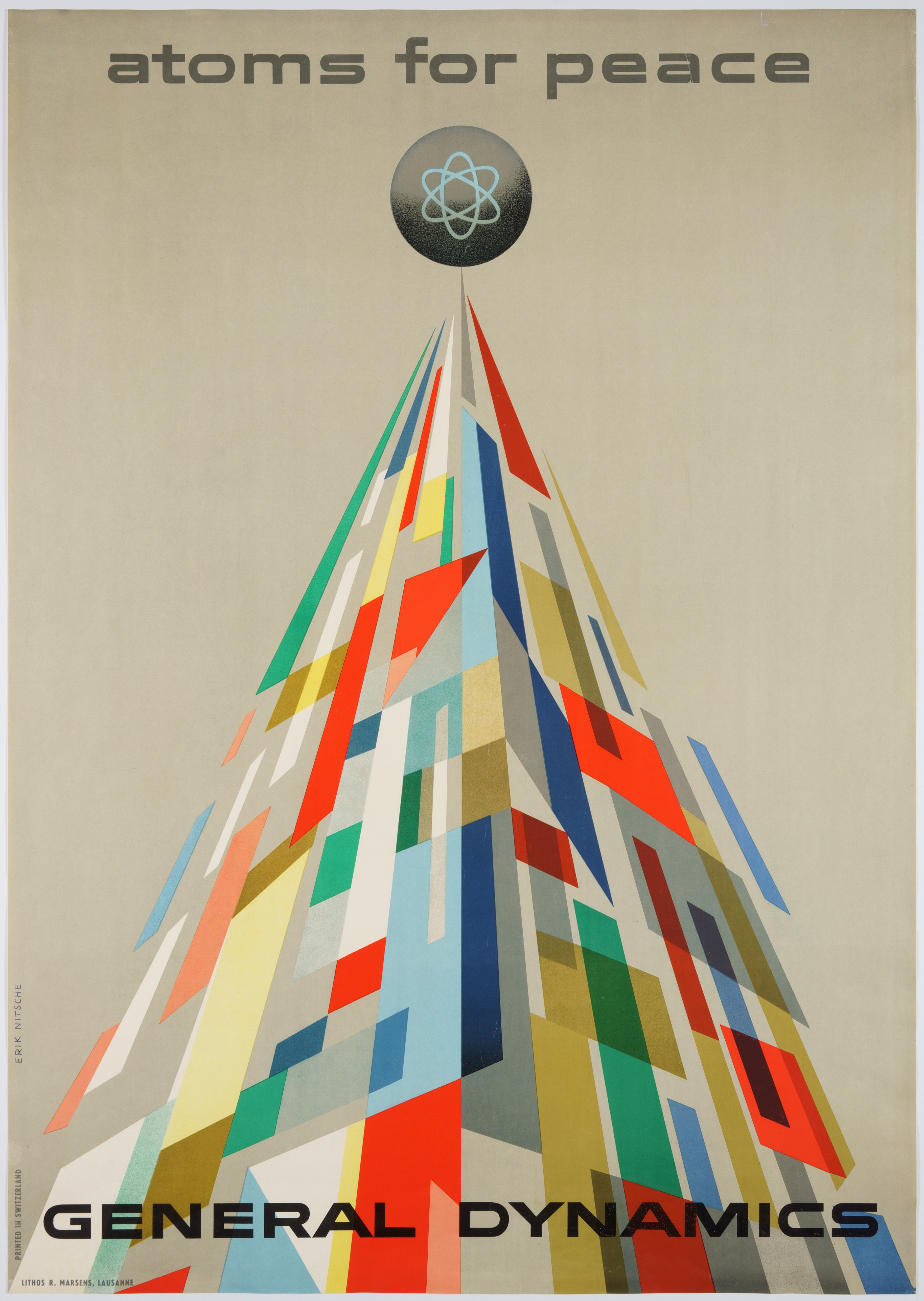 Erik Nitsche - Original Vintage General Dynamics Atoms For Peace Poster ...