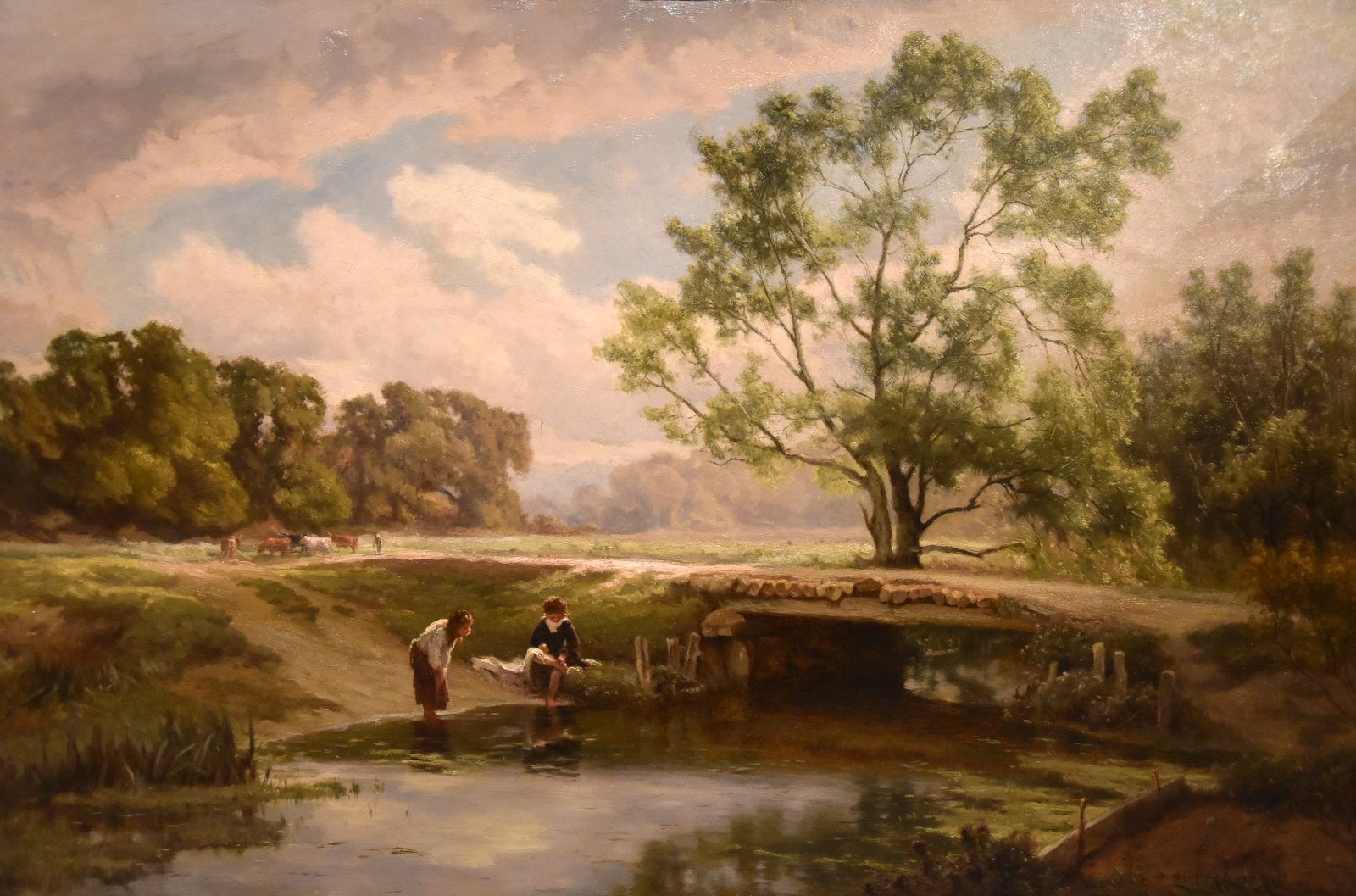 Edward Henry Holder - 19th Century landscape oil painting of the river ...