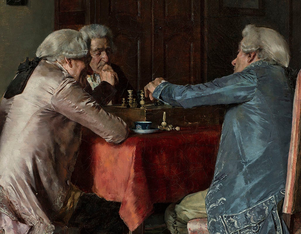 Tito Lessi - A Game of Chess For Sale at 1stDibs