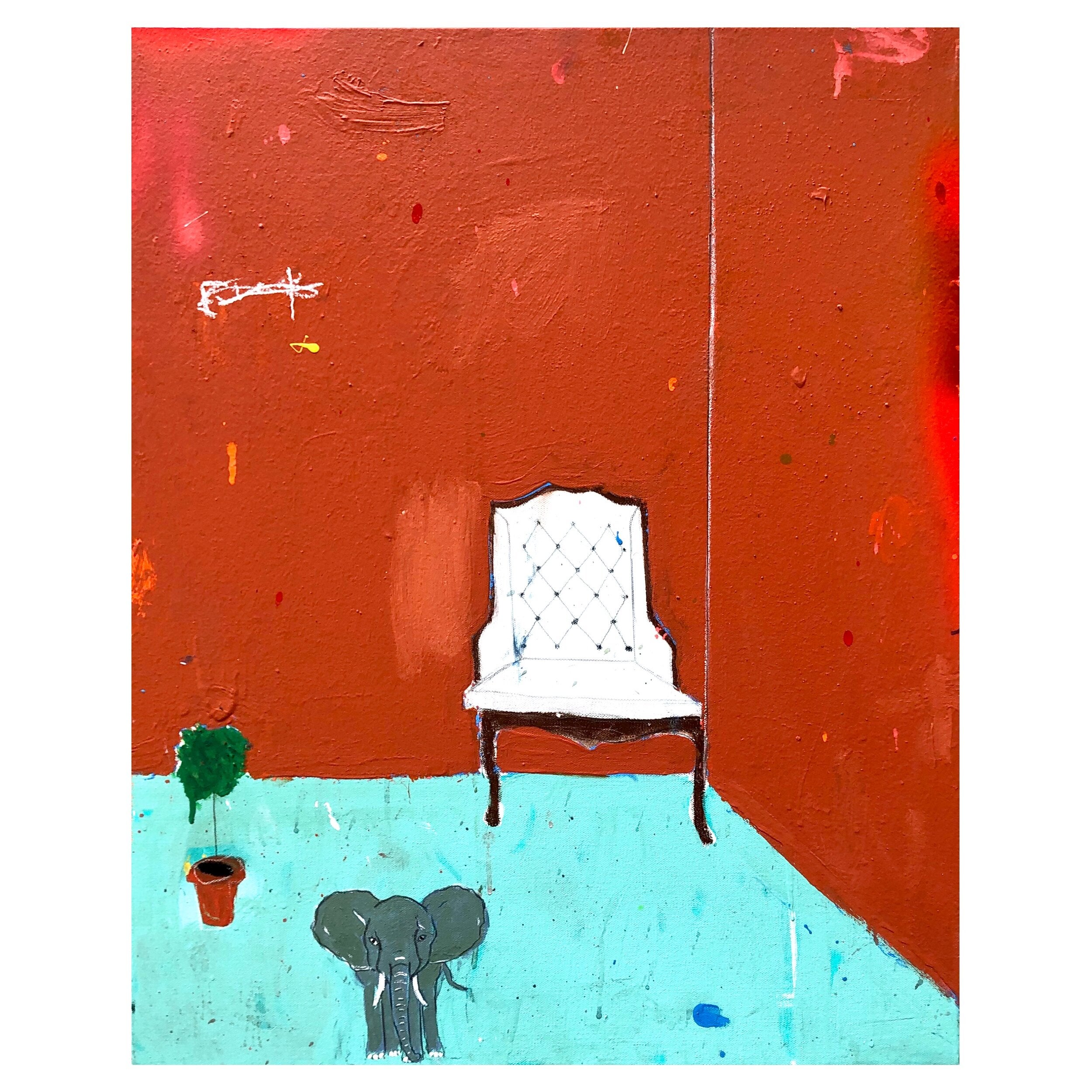 Justin Lyons - The Den, mixed media on canvas, 2020 For Sale at 1stDibs